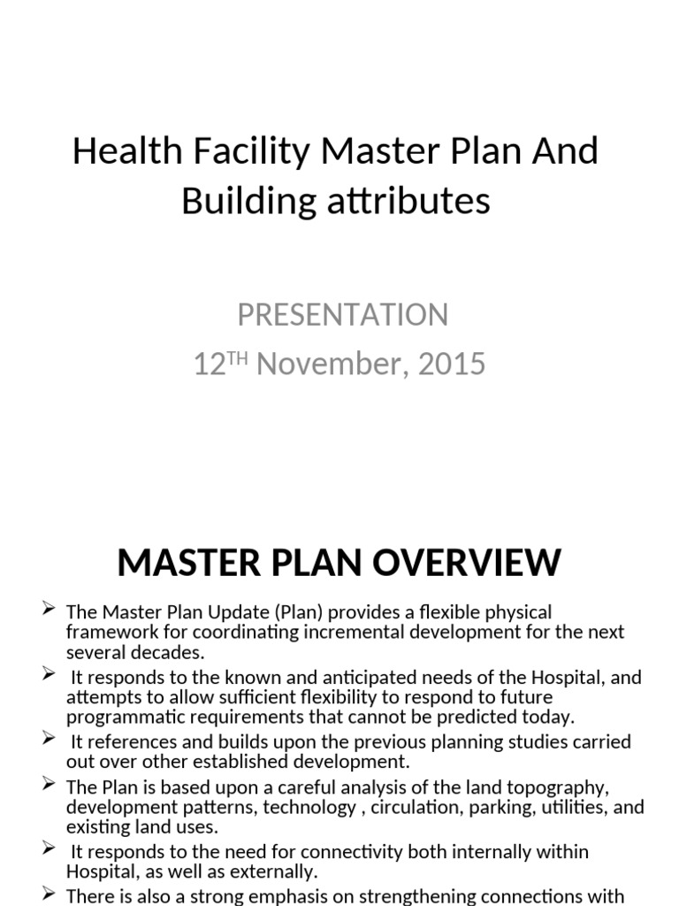 Health Facility Master Plan and Building Attributes 2 | PDF | Hospital ...