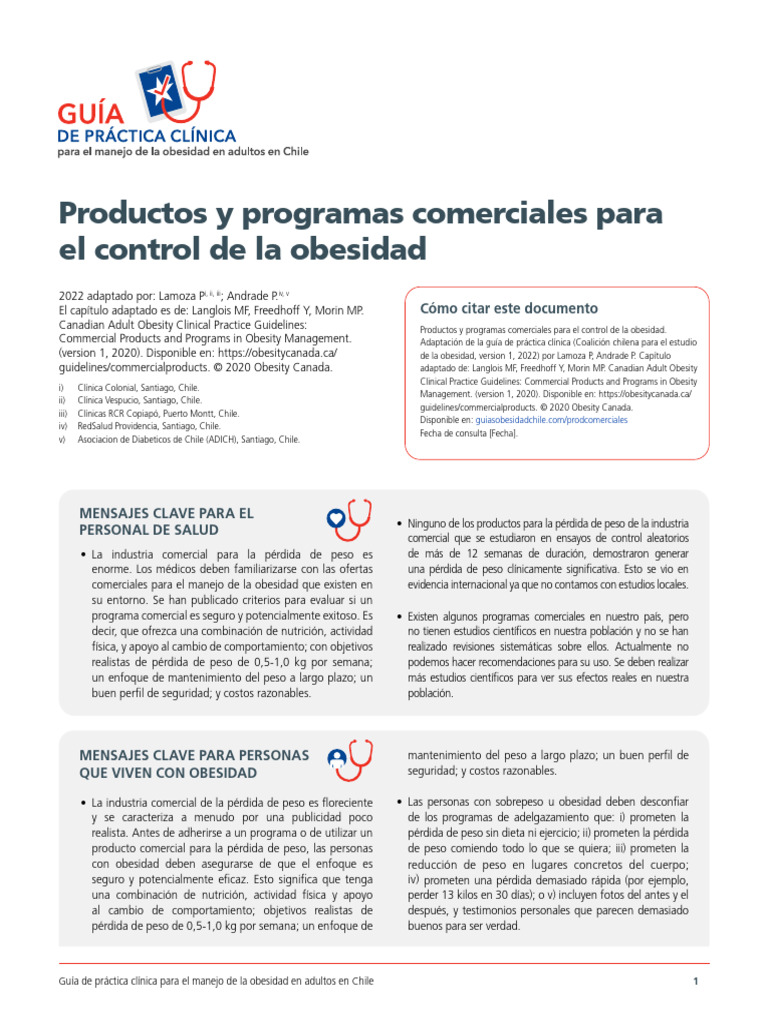 17 Productos y Programas Comerciales Para El Control de La Obesidad ...