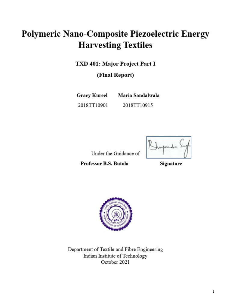 BTP Final Report - Maria and Gracy | PDF | Piezoelectricity | Materials ...