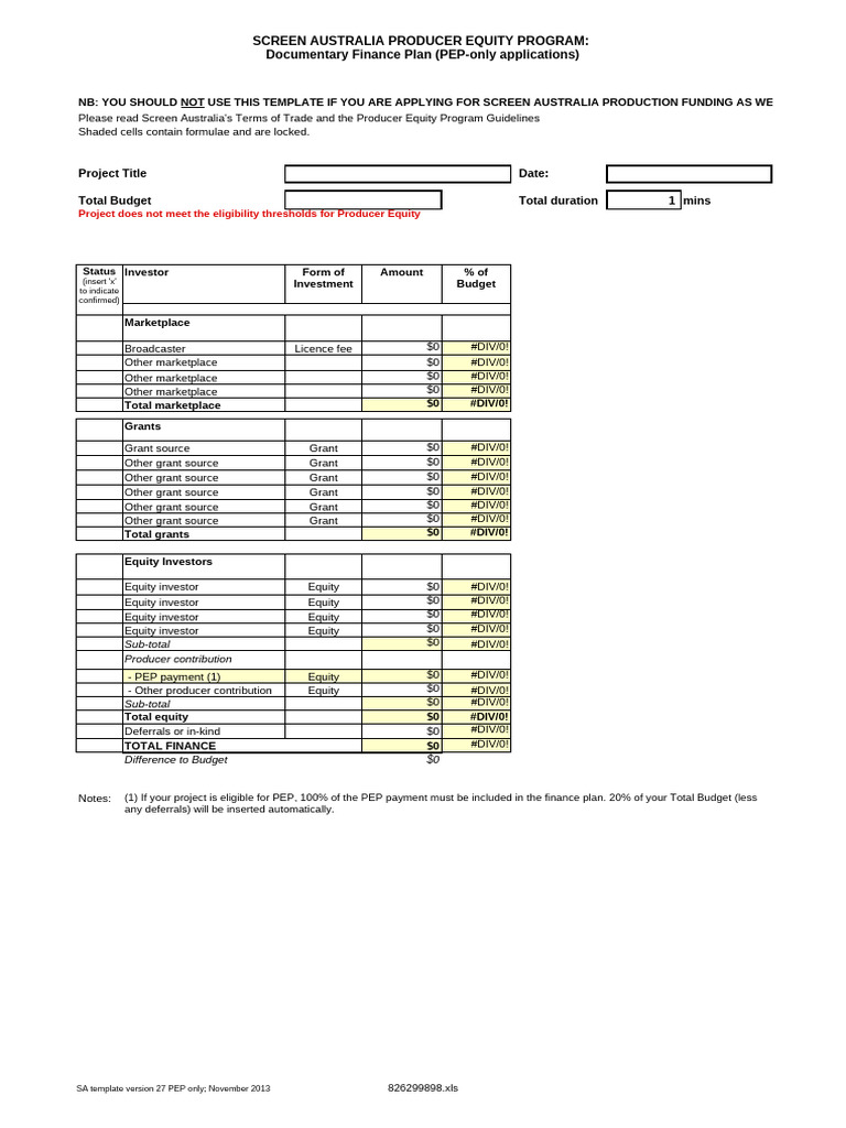 Finance Template PEP Documentary | PDF | Financial Services | Investing