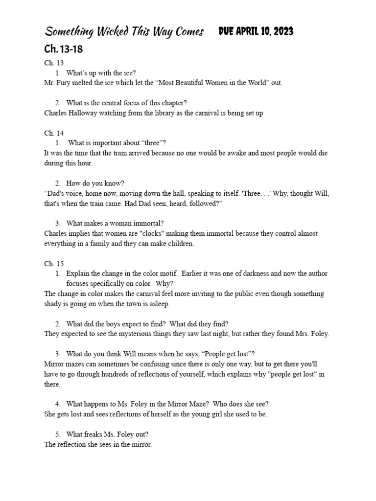 Analysis of Chapters 13-18 Summary | PDF