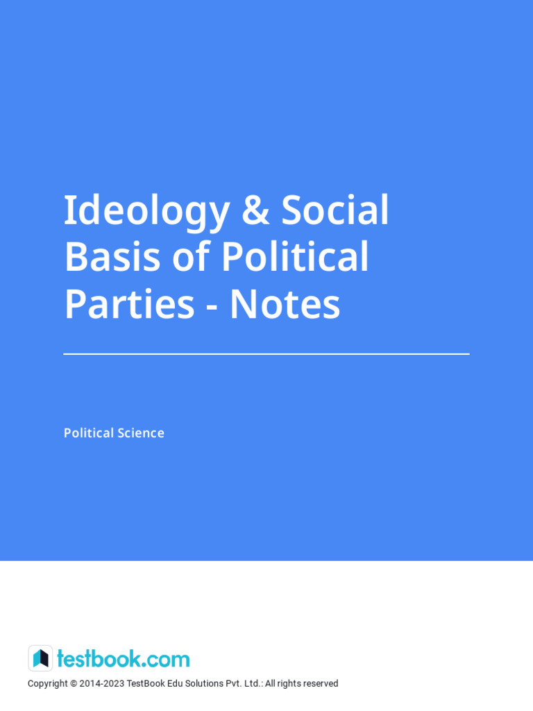 Ideology & Social Basis of Political Parties - Notes | PDF | Bharatiya ...