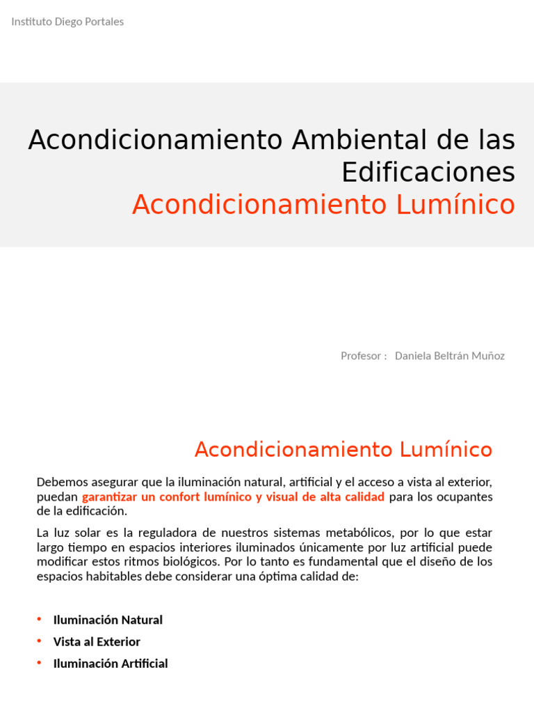 06_ACONDICIONAMIENTO LUMINICO | PDF | Encendiendo | Color
