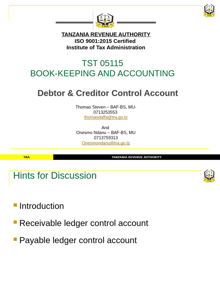 Ledger Control Accounts Guide | PDF | Debits And Credits | Financial ...