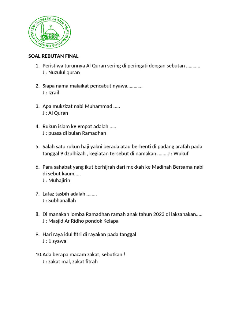 Soal Rebutan Final | PDF