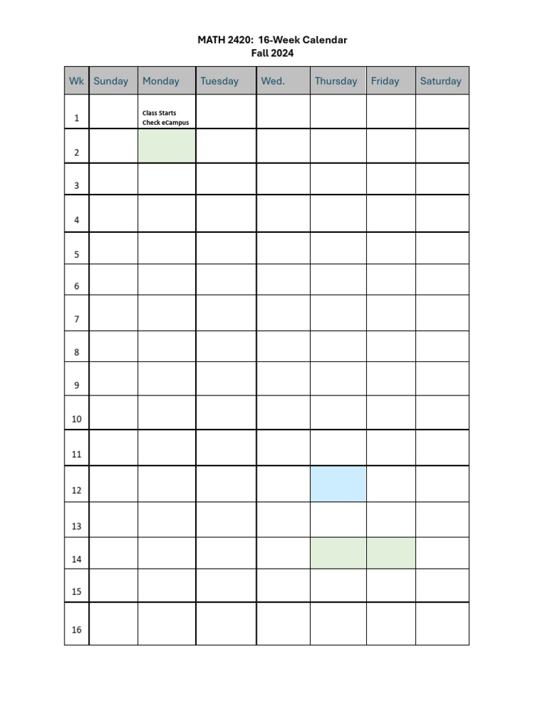 Differential Equations Calendar | PDF