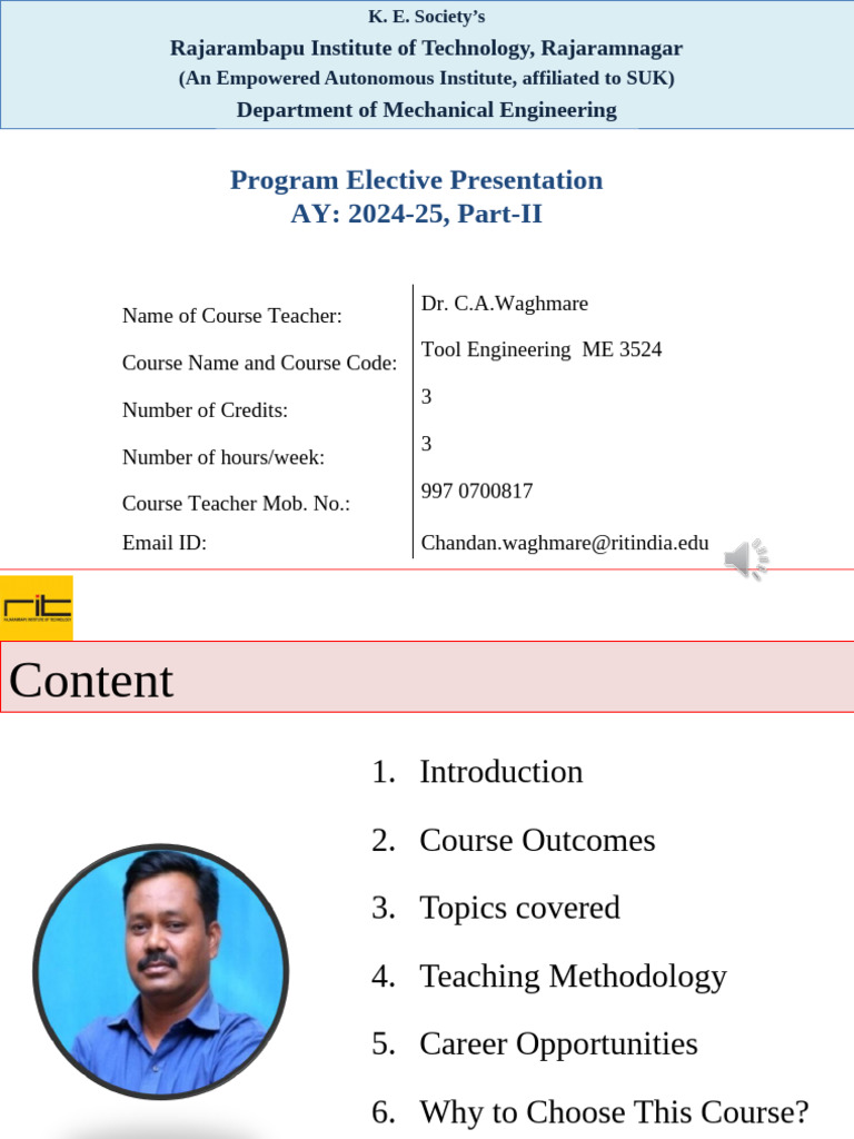 CAW - Program Elective Presentation 2024-25 Part-I | PDF | Machining | Metalworking