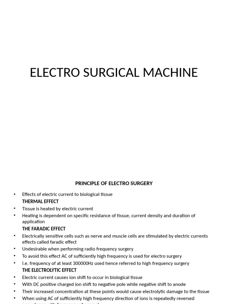 Electrosurgical Techniques and Ion Shift | PDF | Switch | Electric Current