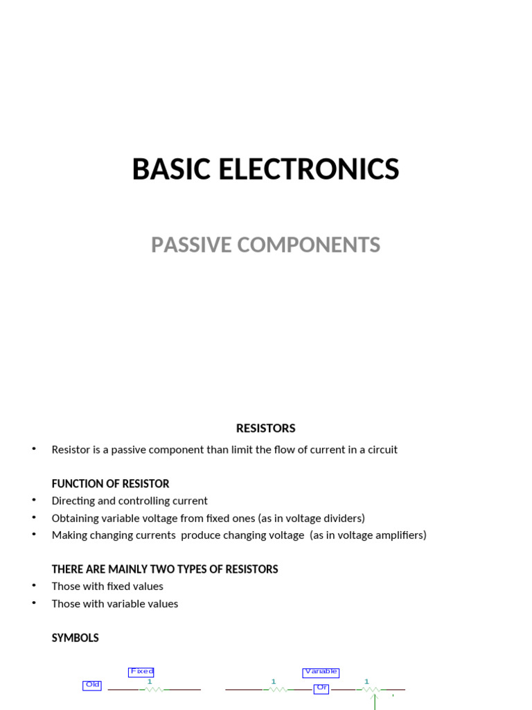 Basic Electronics 97 - 2003 | PDF | Capacitor | Resistor