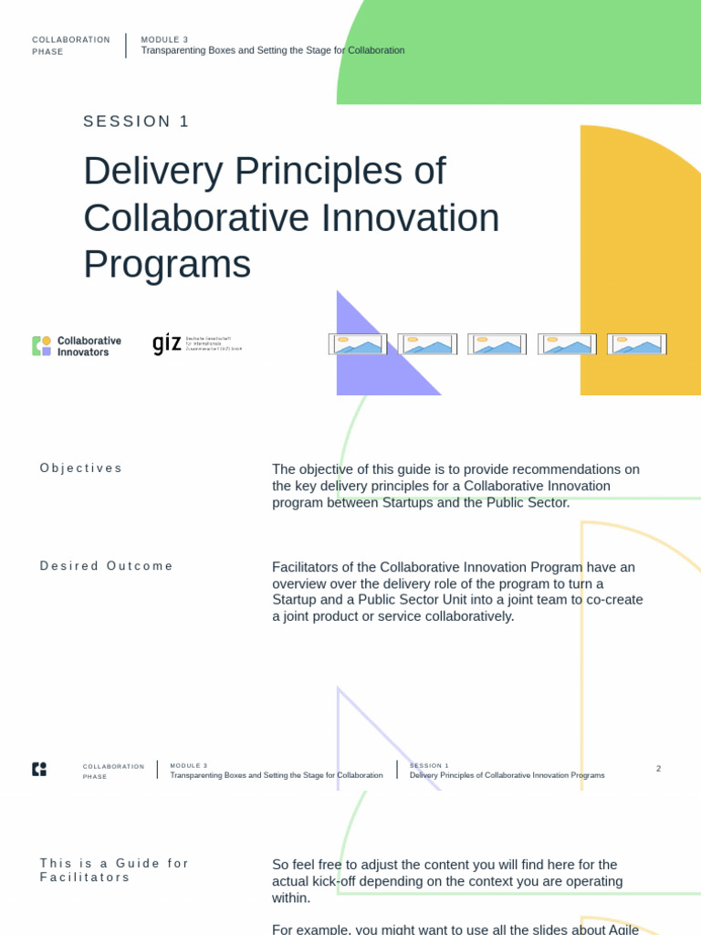 Modul 3 - Session 1 - Delivery Principles of Collaborative Innovation ...