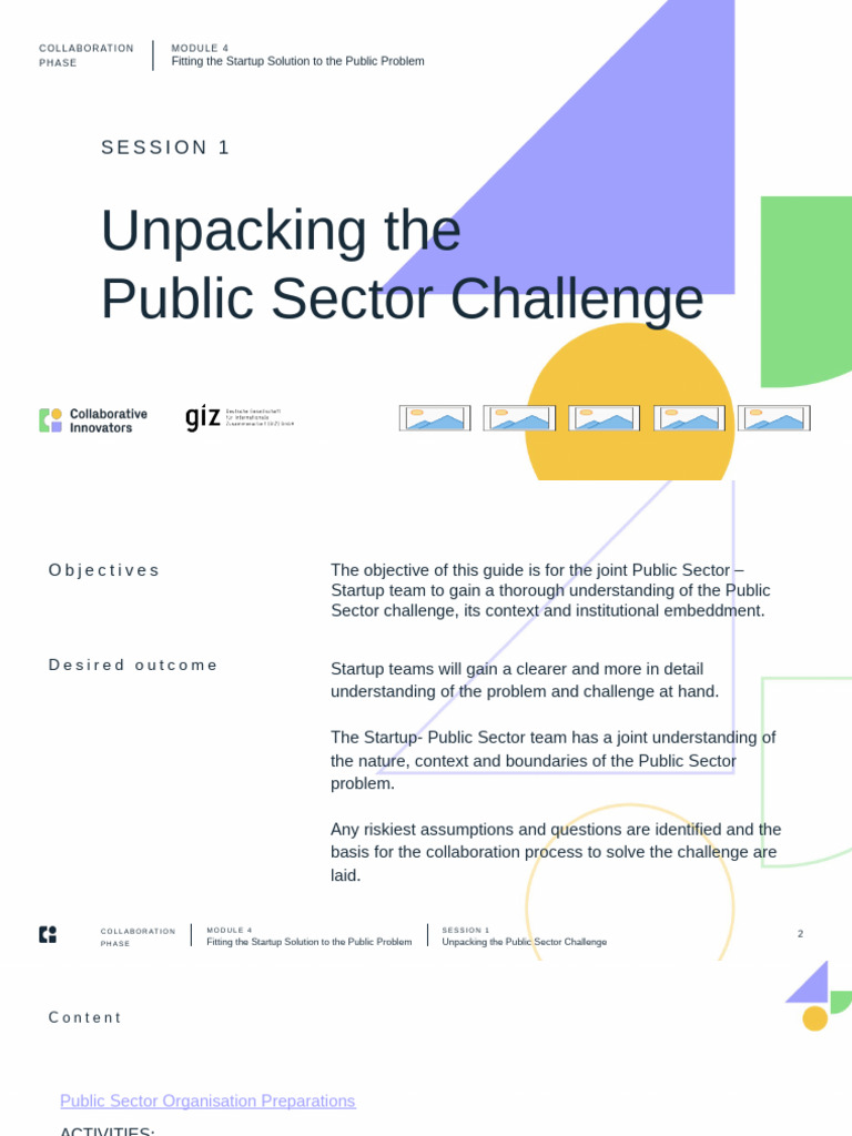 Unpacking Public Sector Challenges | PDF | Startup Company | Small ...