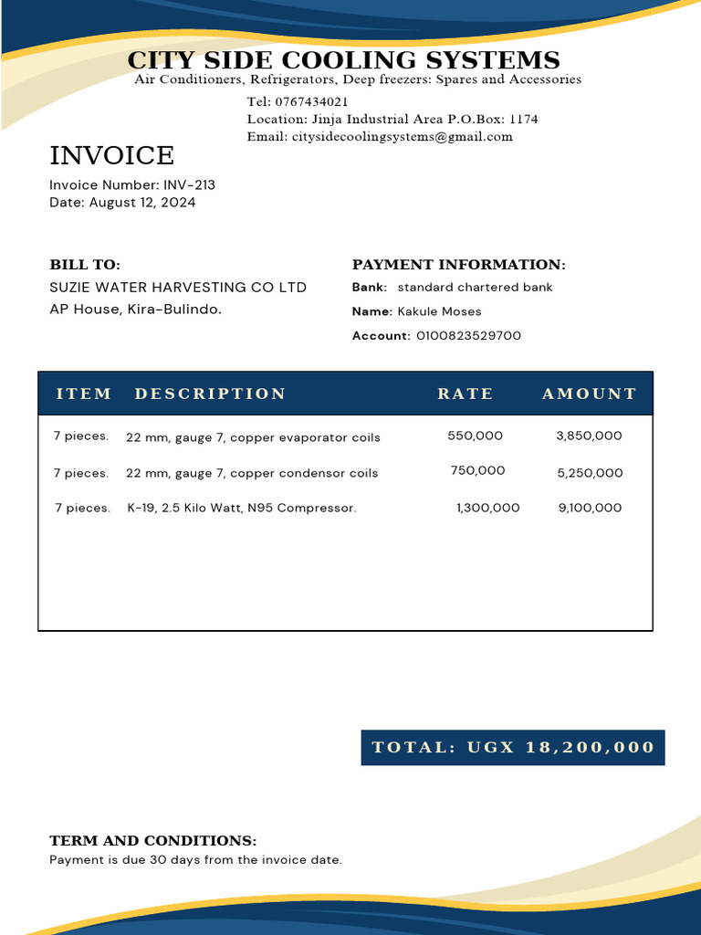 Invoice City-Side Coolers | PDF