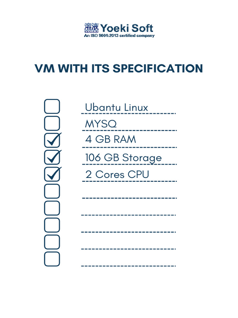 VM With Its Specs | PDF