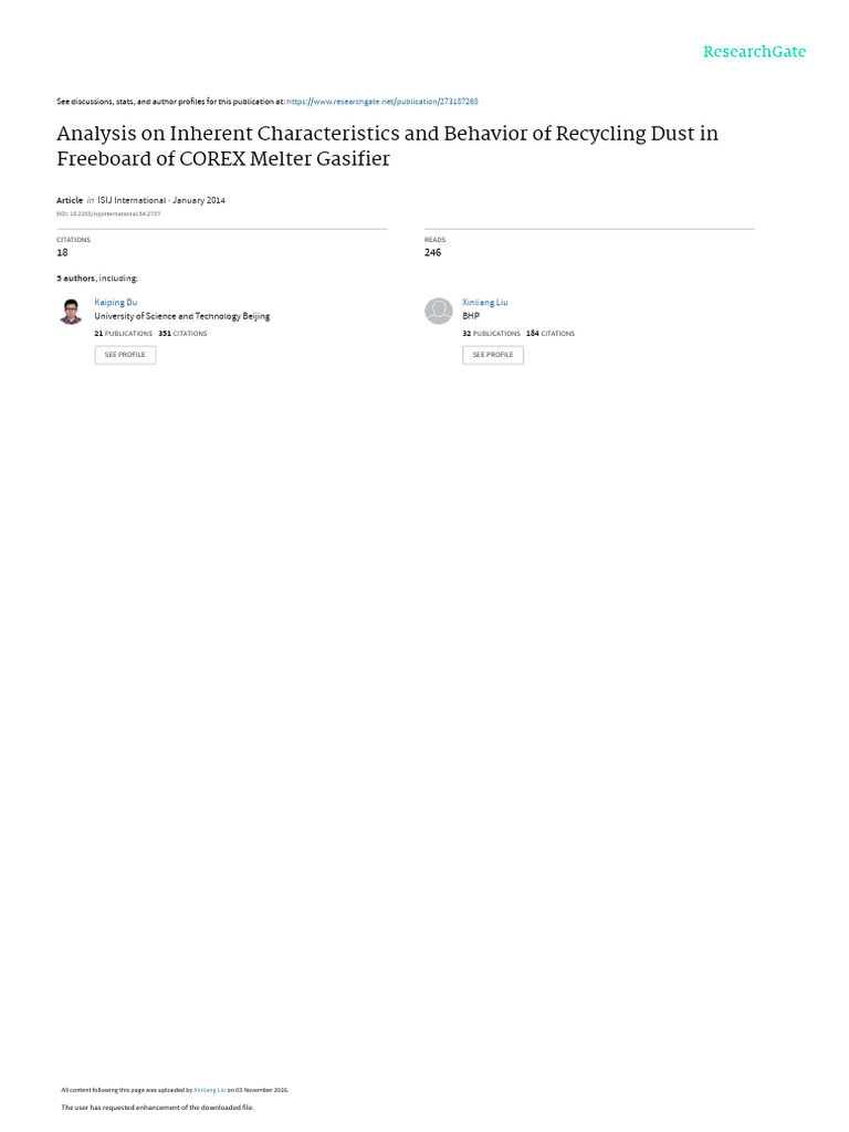 Analysis On Inherent Characteristics and Behavior | PDF | Gases | Iron