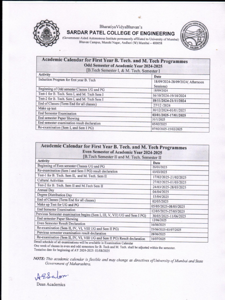 First Year Academic Calendar 2024-2025 04122024 | PDF