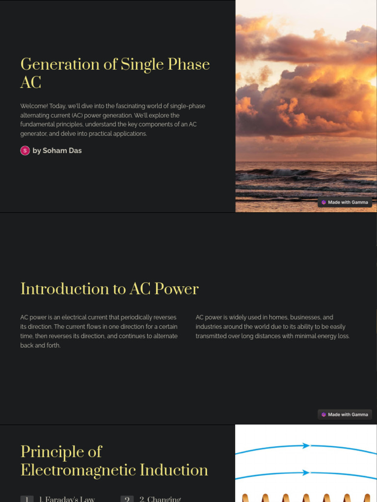 Generation of Single Phase AC | PDF