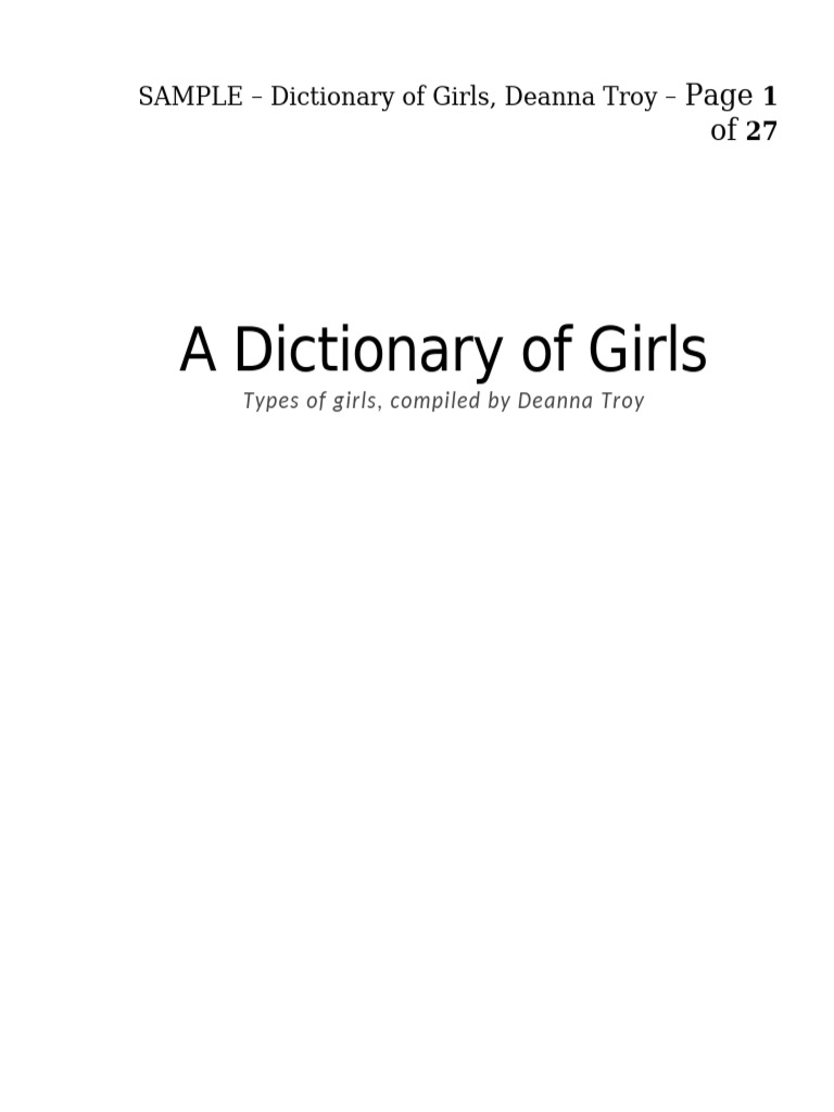 Dictionary of Girls | PDF | Feminism | Gender Studies