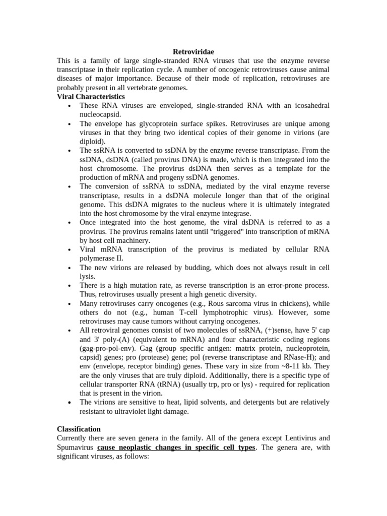 3 RNA Viruses | PDF | Retrovirus | Virus