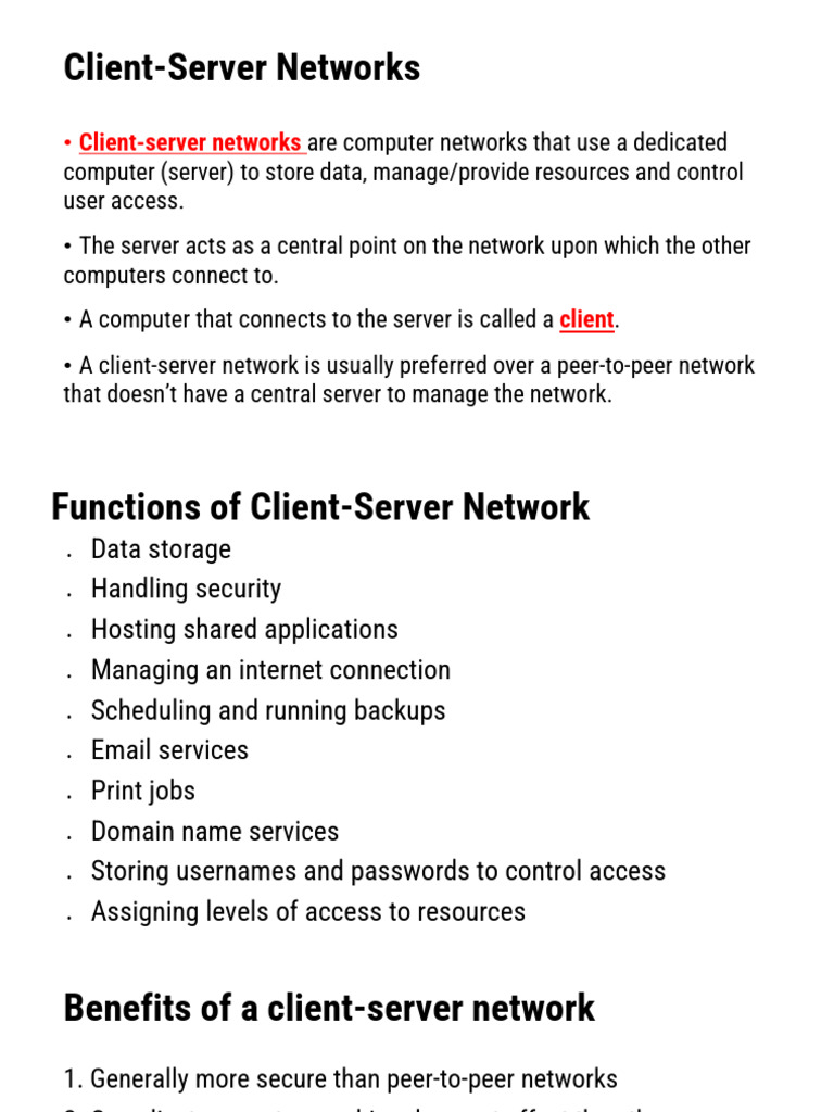 Server Client Networf | PDF