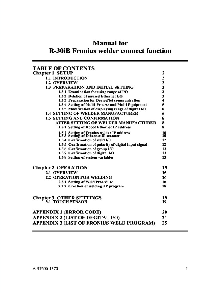 PDF Fanuc Fronius Communication - Compress | PDF
