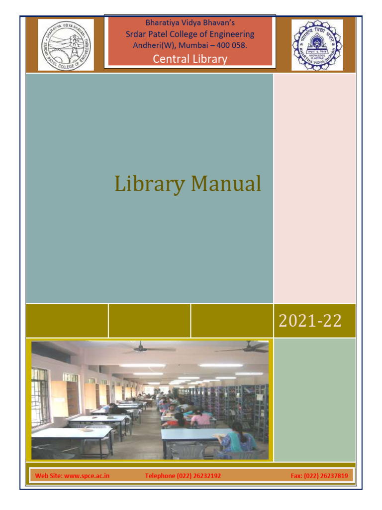 SPCE_Library_Manual_2021-22 | PDF | Libraries | Books