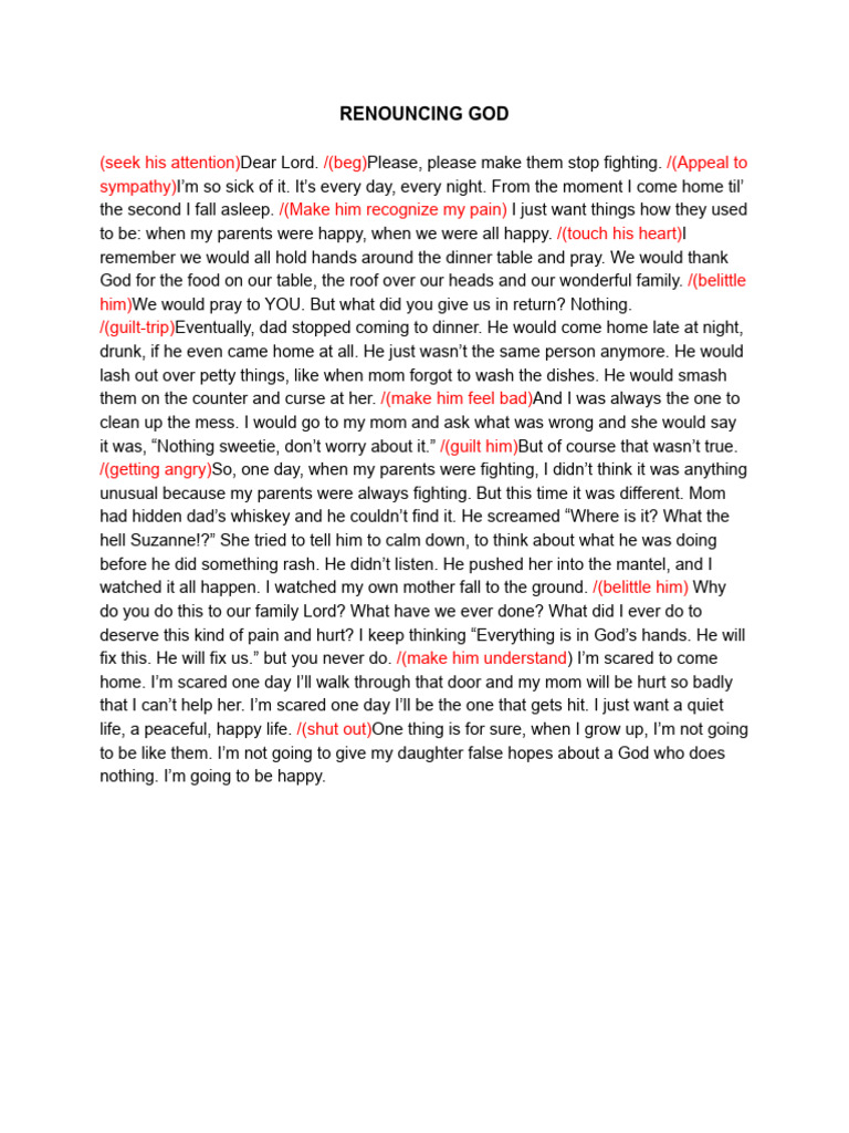 Drama Monologue | PDF | Prayer