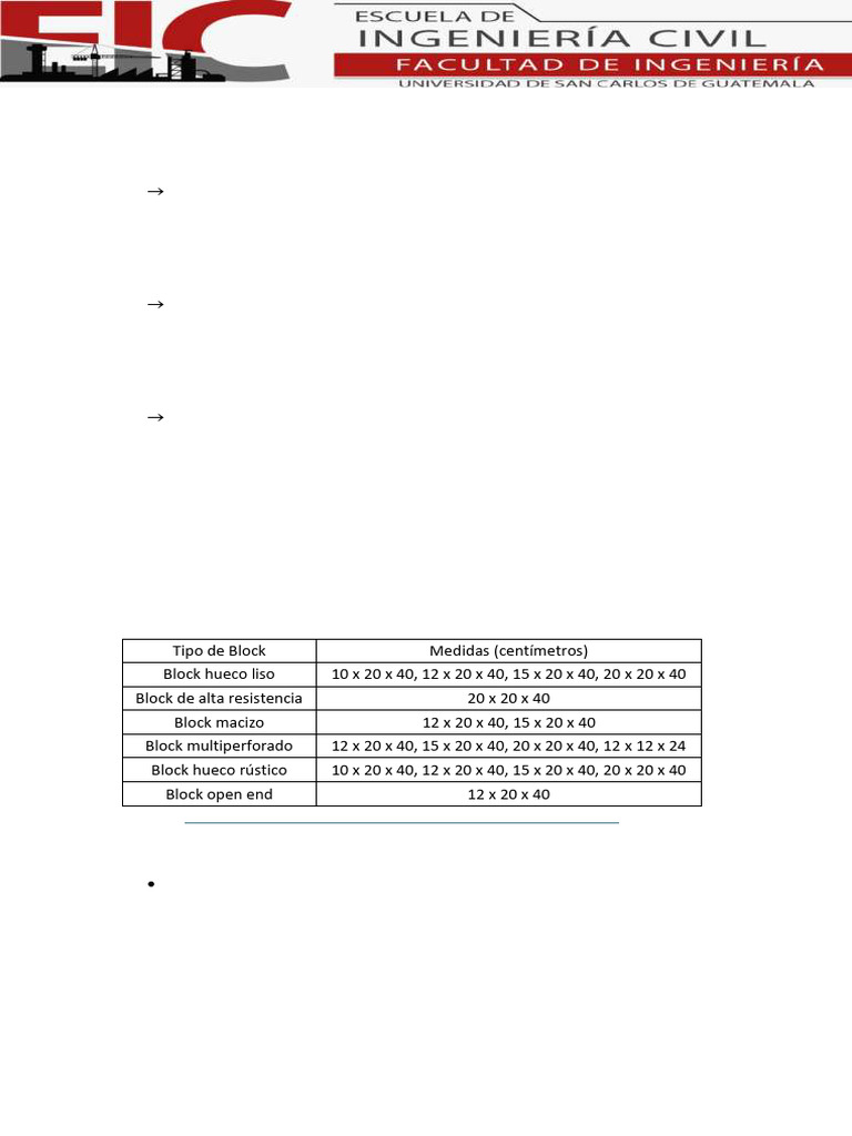 Tipos y Medidas de Bloques de Concreto en Guatemala | PDF