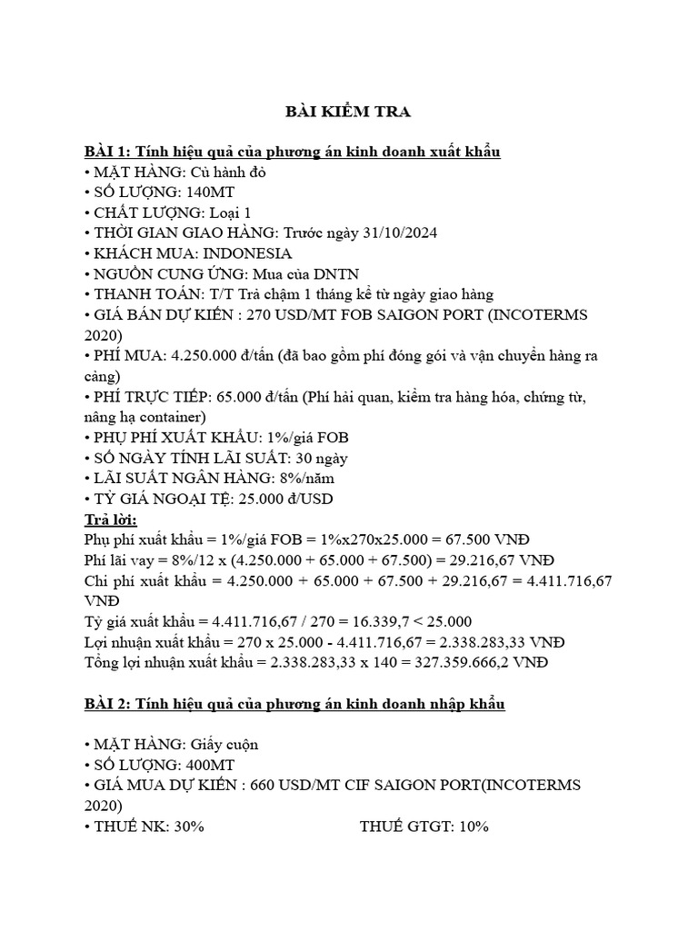 Bài Cá Nhân - QTXNK | PDF