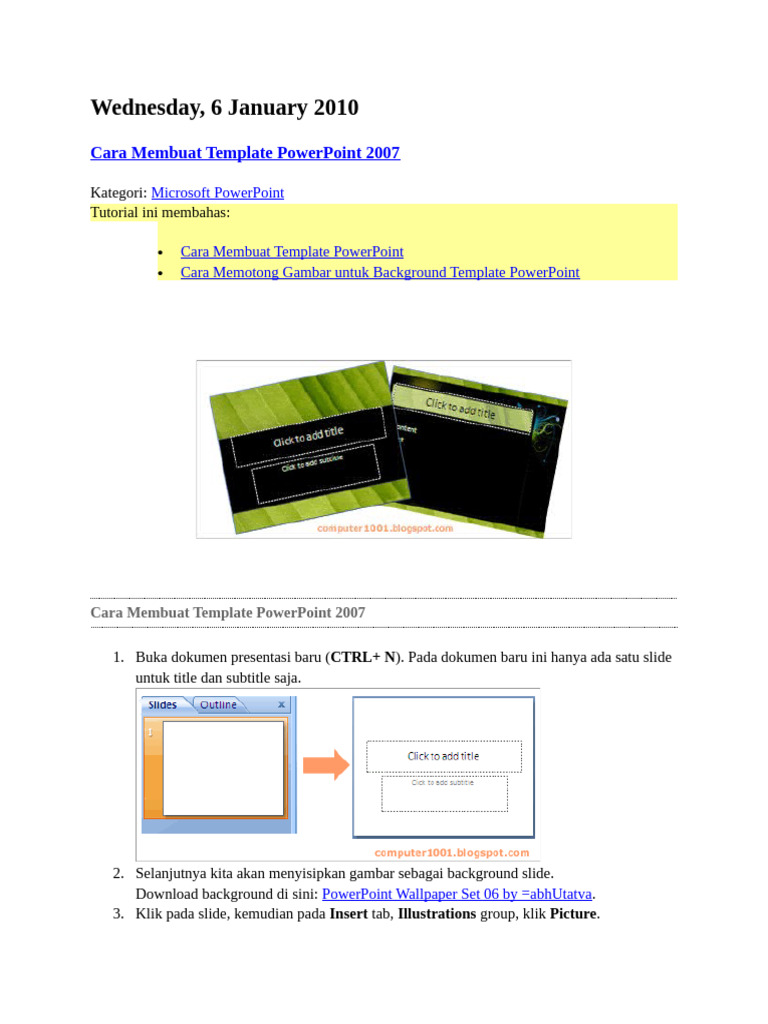 Cara buat template PPoint | PDF