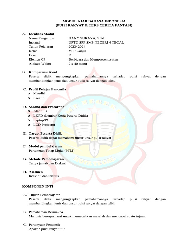 MODUL Bab 2 Tujuan 1 | PDF