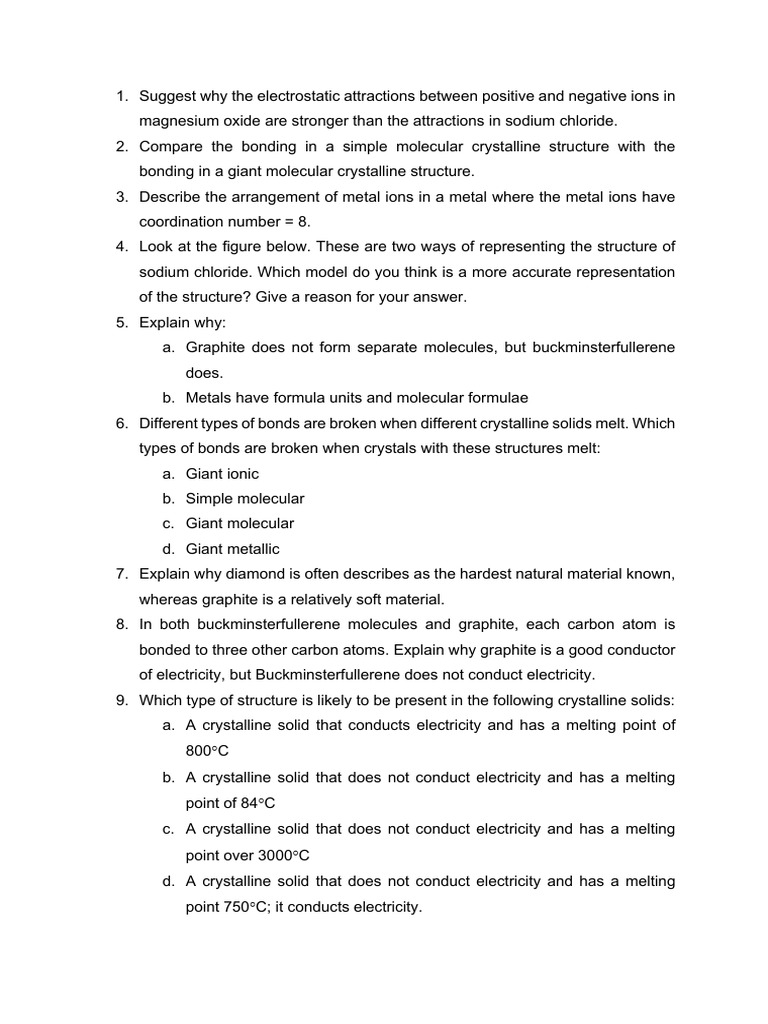 States of Matter Solids Practice 1 | PDF | Chemical Bond | Molecules