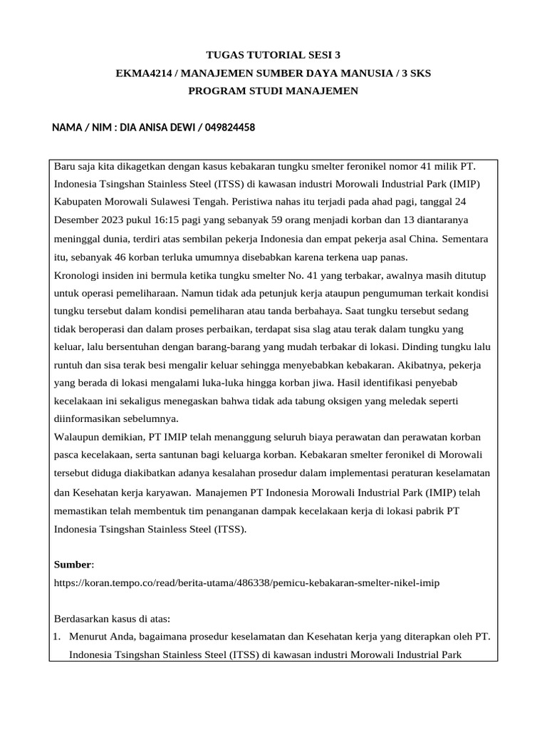 Tugas 3 Manajemen Sumber Daya Manusia | PDF
