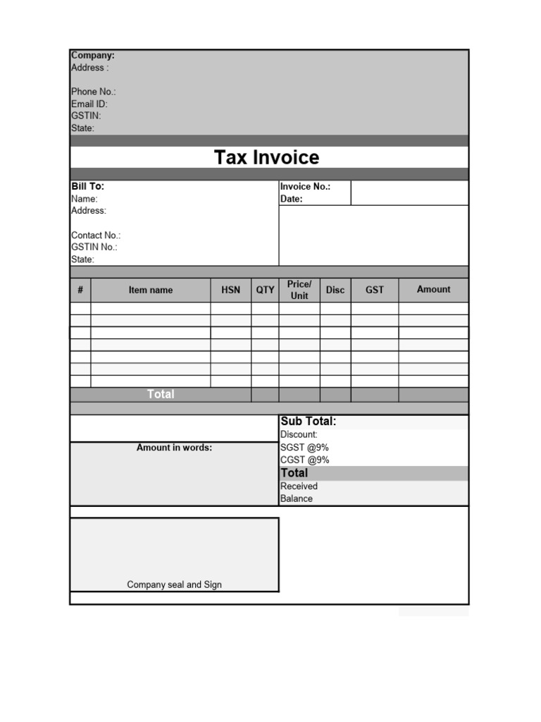 Brokerage Bill Format 1 | PDF