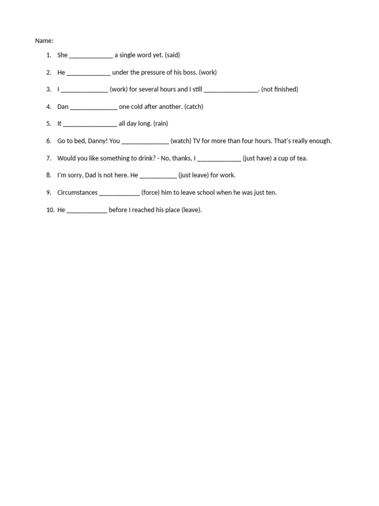 All Perfect Tenses | PDF