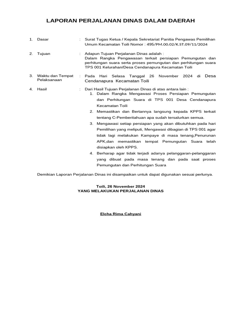 LHP Elcha TGL 26-27 NOV 2024-1 | PDF