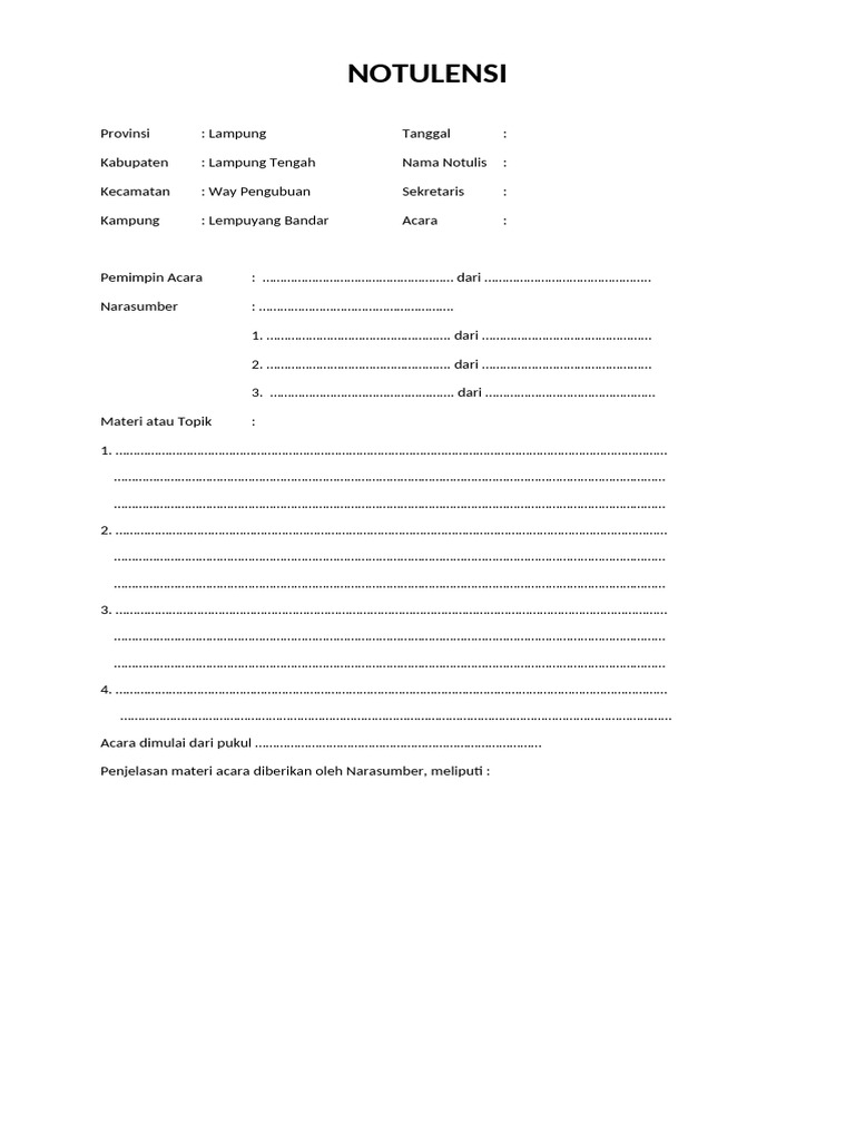 NOTULENSI | PDF