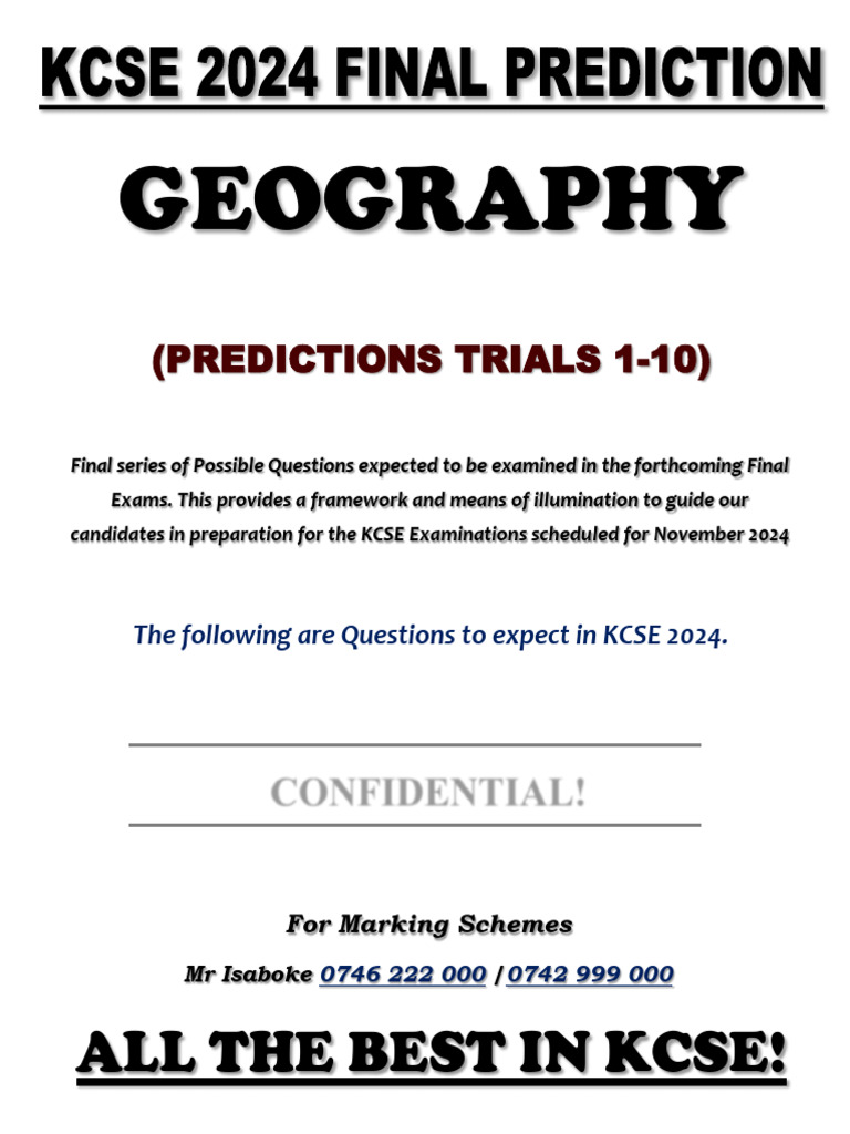 KCSE 2024 Geography Predictions Guide | PDF | Rock (Geology) | Glacier
