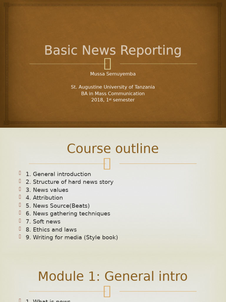 Basic News Writing, 1st Semester-1 (1) | PDF | News | Human Communication