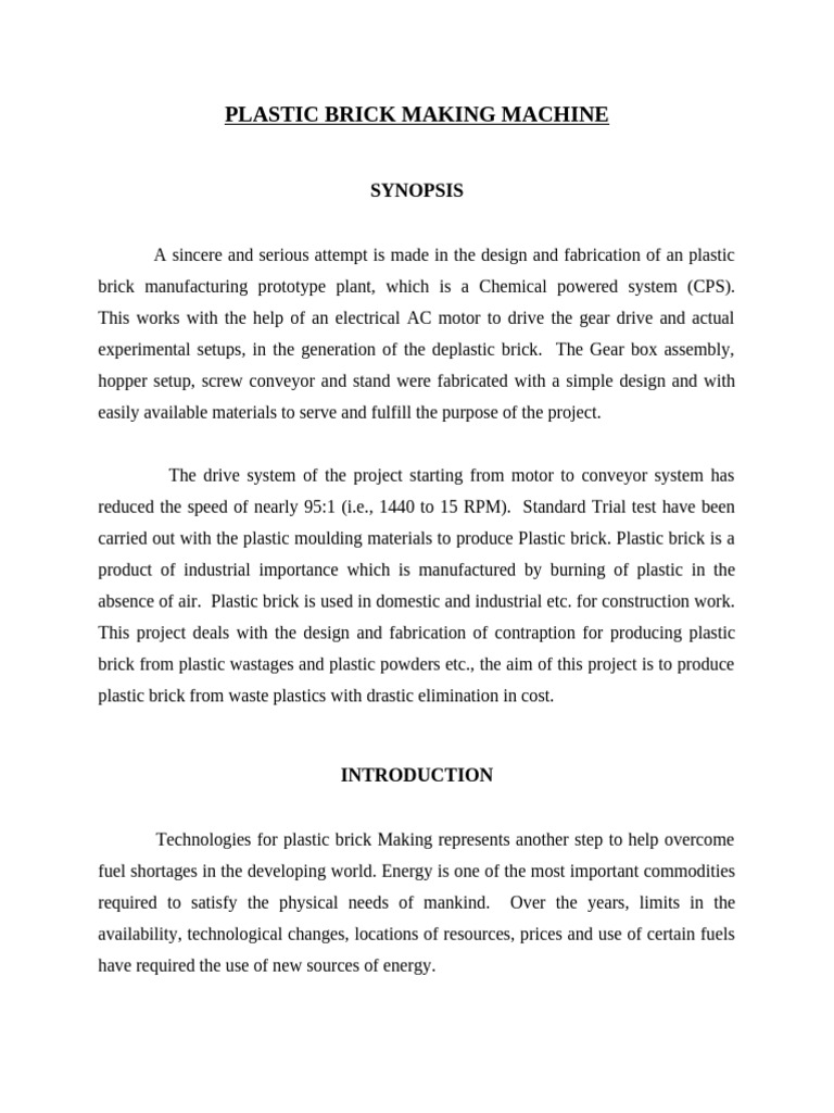 8.0 Plastic Brick Making Machine | PDF | Plastic | Extrusion