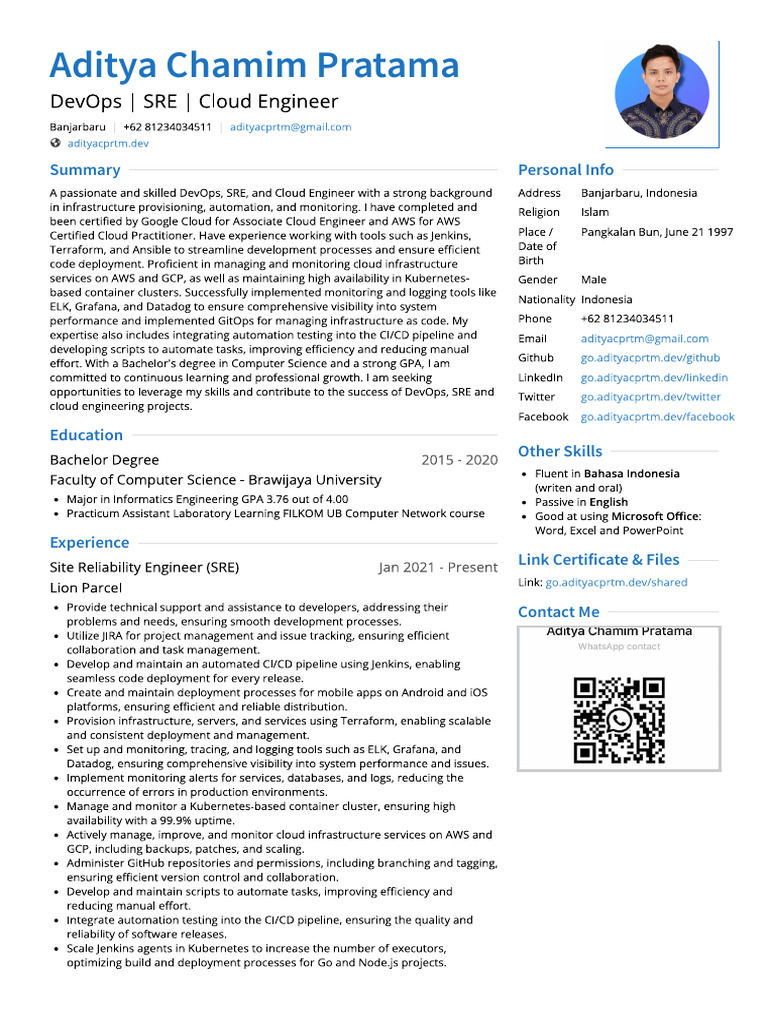 (En) CV Aditya Chamim Pratama - Jan 2024 | PDF