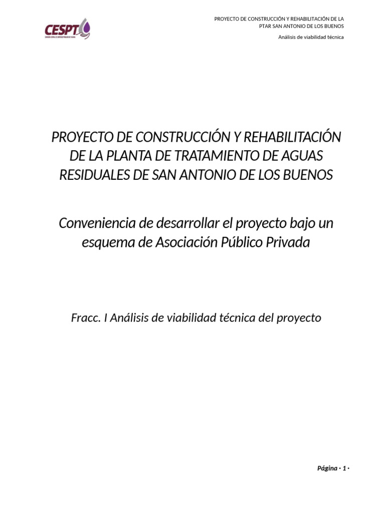1 Fracc I Análisis de Viabilidad Técnica PTAR SAB 2023 | PDF | Agua subterránea | Agua