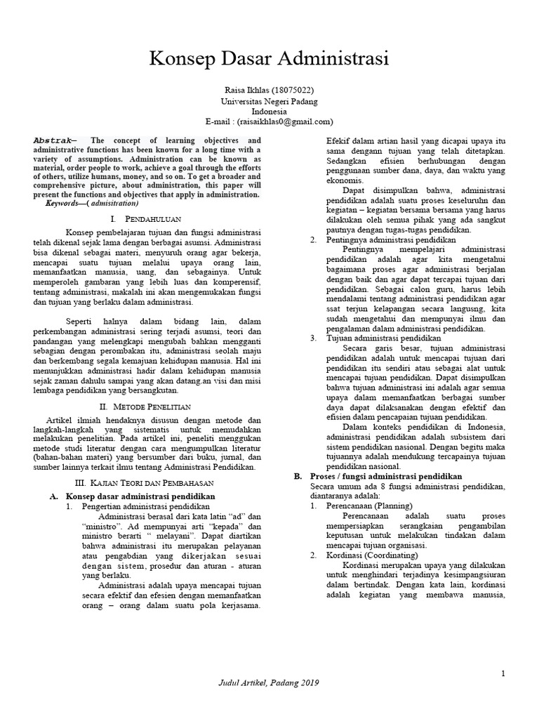 2. Konsep Dasar Administrasi | PDF