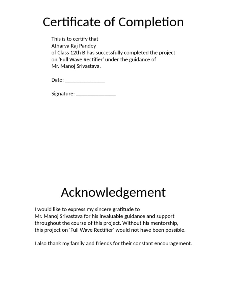 Full Wave Rectifier Project | PDF