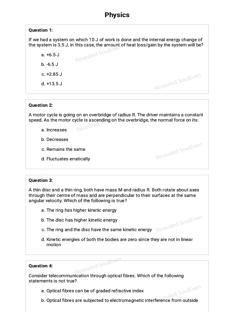 Physics & Chemistry Quiz | PDF | Nuclear Fission | Radioactive Decay