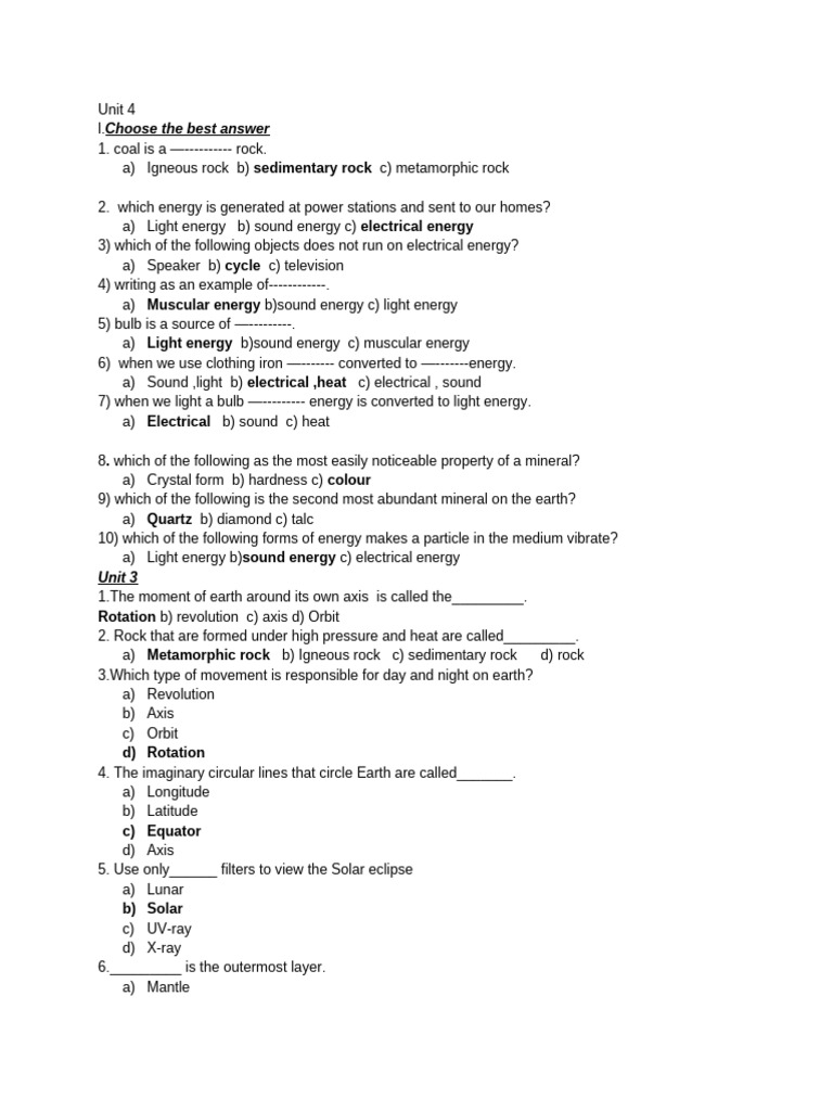5 EVS MOY QB | PDF | Rock (Geology) | Earth