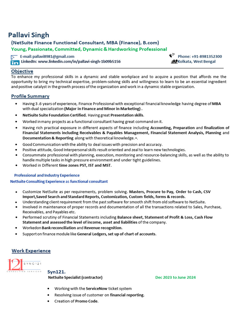 Pallavi’s Resume | PDF | Accounts Payable | Business