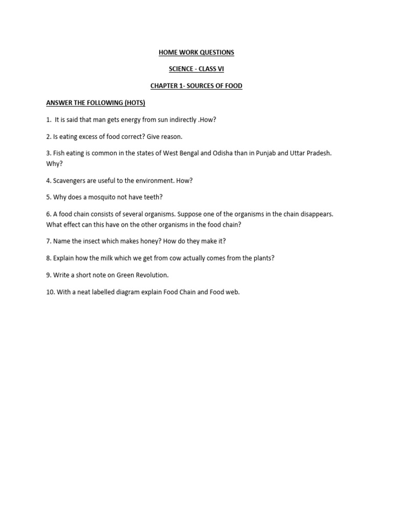 HW CH 1-Sources of Food-Converted-1 | PDF