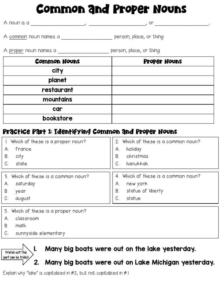 Noun Identification Practice | PDF