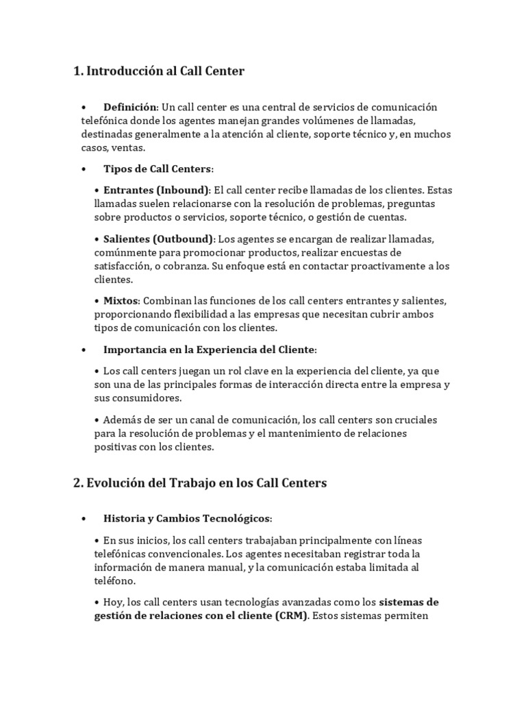 Introduccion Al Call Center | PDF | Centro de llamadas | Indicador de rendimiento