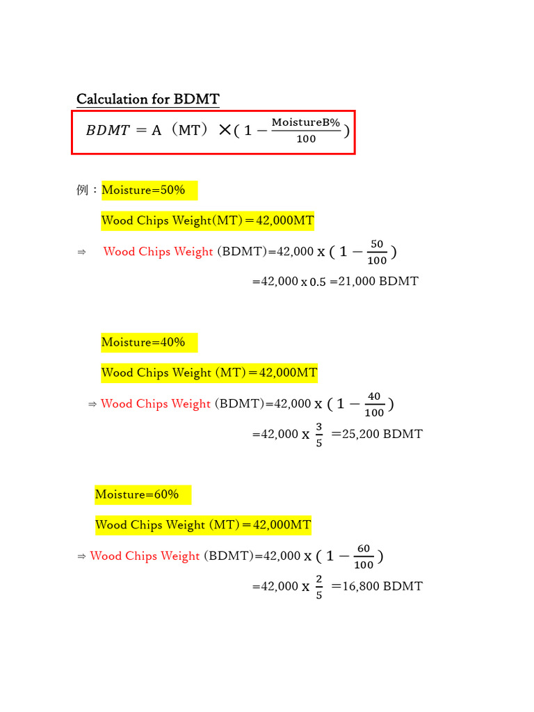 BDMT Calculation | PDF